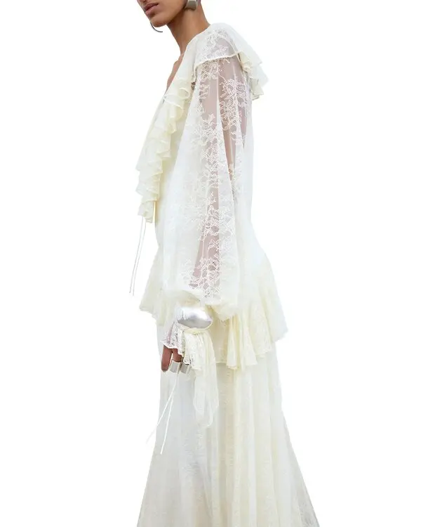 DE LA VALI Esen Lace Maxi Dress - Ivory