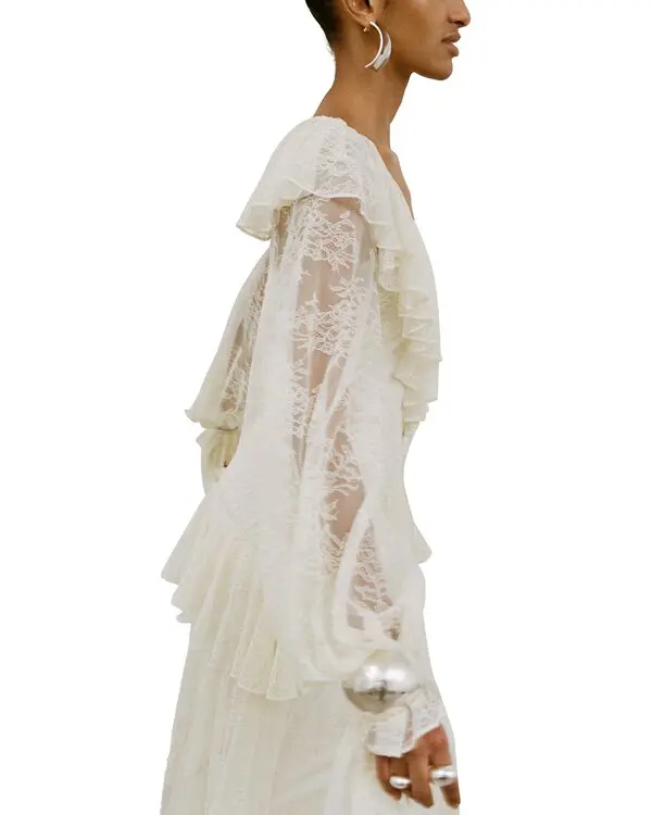 DE LA VALI Esen Lace Maxi Dress - Ivory
