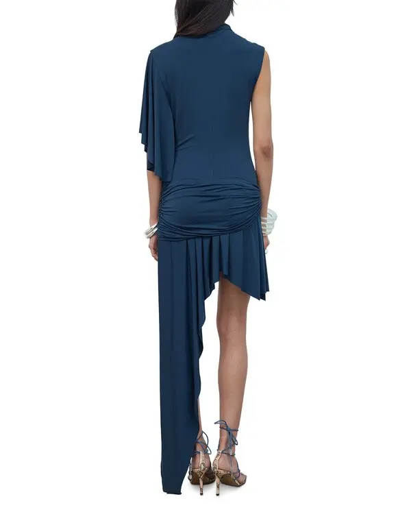 DE LA VALI Titan Asymmetric Mini Dress - Midnight