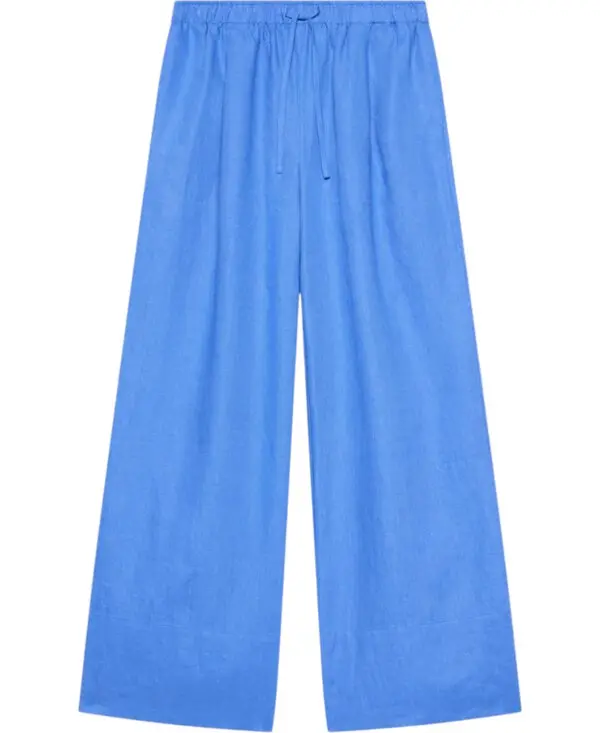 Mint Velvet Linen Wide Leg Trousers - Blue