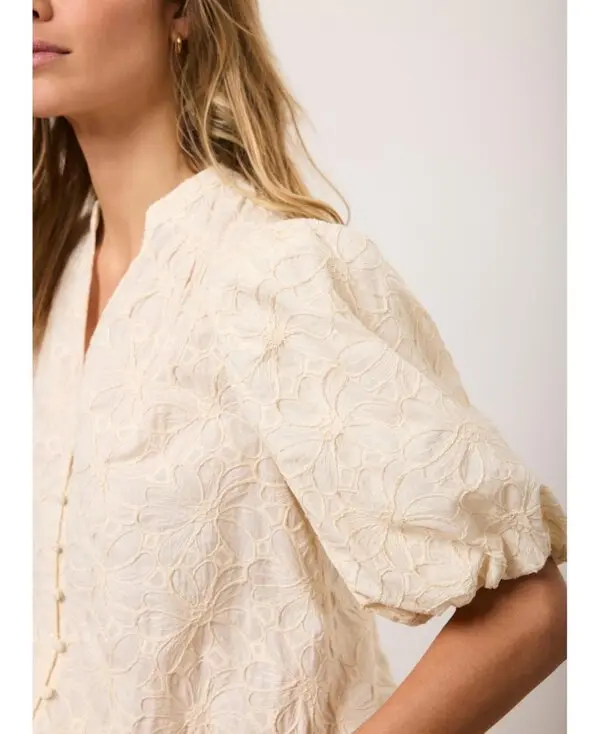 Mint Velvet Cotton Textured Floral Top