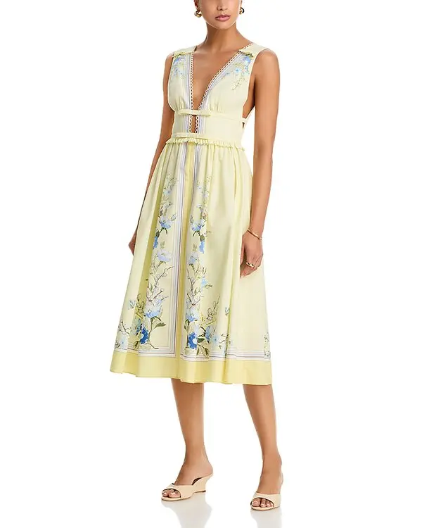 SELF-PORTRAIT Floral Midi Dress