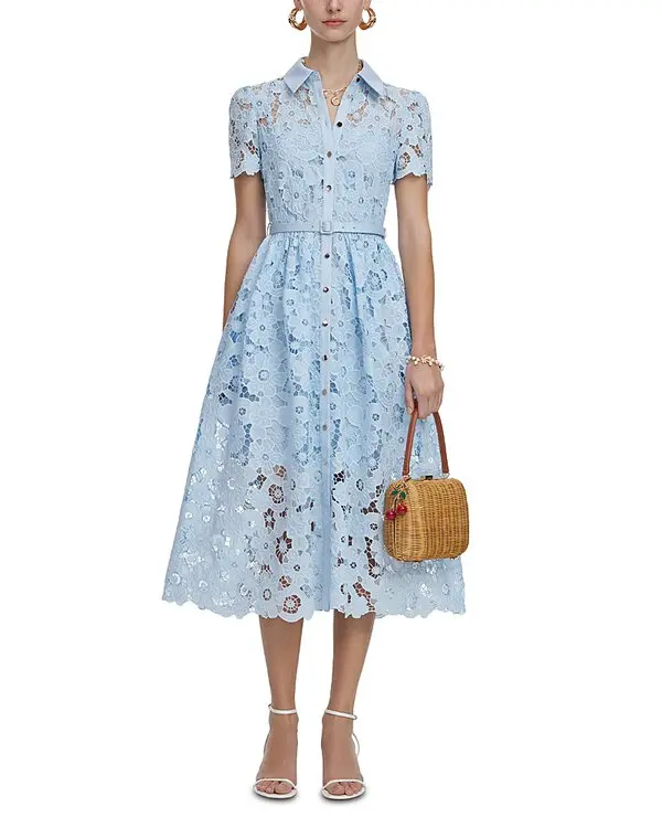 SELF-PORTRAIT Lace Collared Midi Dress