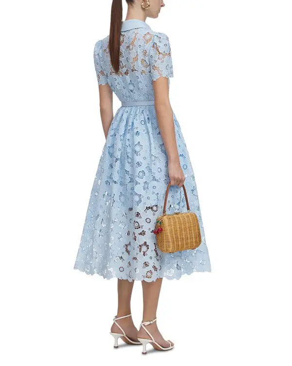 SELF-PORTRAIT Lace Collared Midi Dress