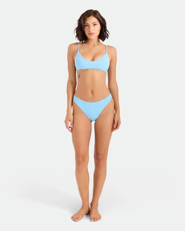 Volcom Simply Seamless Midrise Skimpy Bikini Bottom - Cloud Blue
