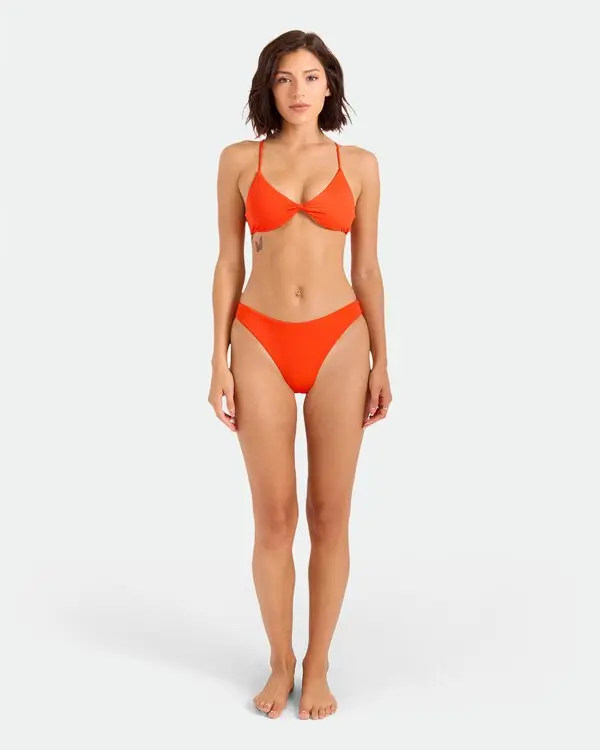 Volcom V-neck Twist Bralette Bikini Top - Black