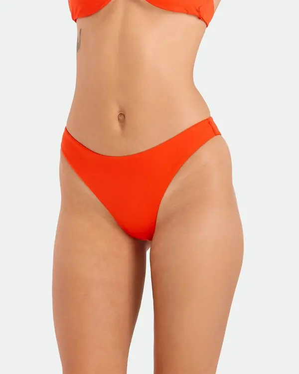Volcom Simply Seamless Midrise Skimpy Bikini Bottom - Persimmon