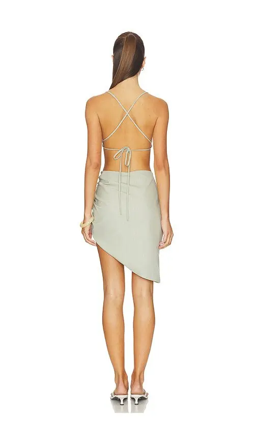 ALL THE WAYS Asymmetrical Halterneck Mini Dress