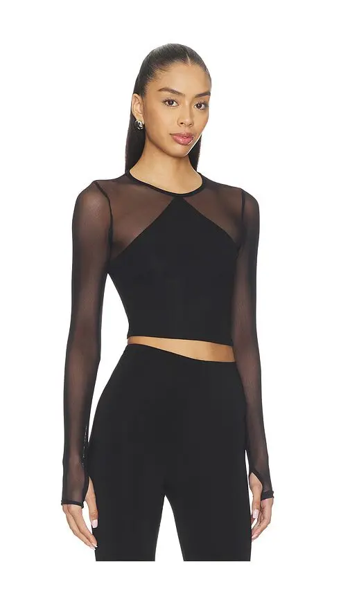 Michael Lauren Long Sleeve Mesh Top
