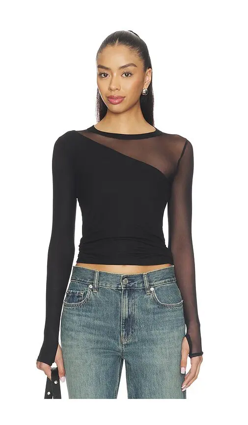 Michael Lauren Solita Long Sleeve Asymmetrical Top