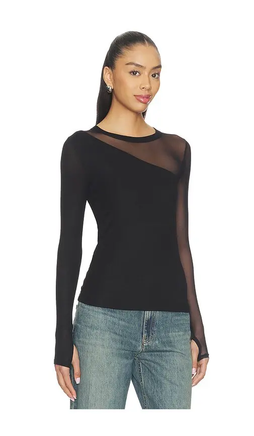 Michael Lauren Solita Long Sleeve Asymmetrical Top