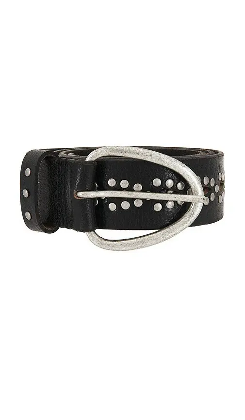Free People Preston Studded Leather Belt - Black