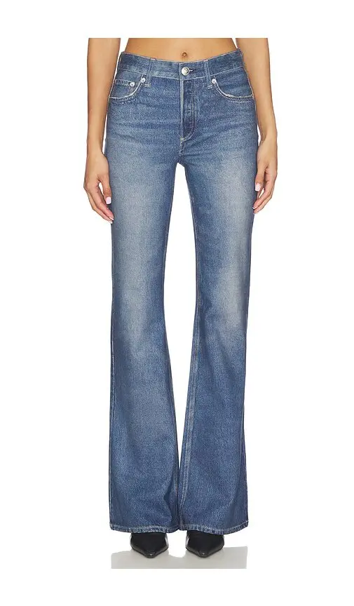 Rag & Bone Rb Miramar Ponte Dahlia Mid Rise Flare Jeans - Cosmo