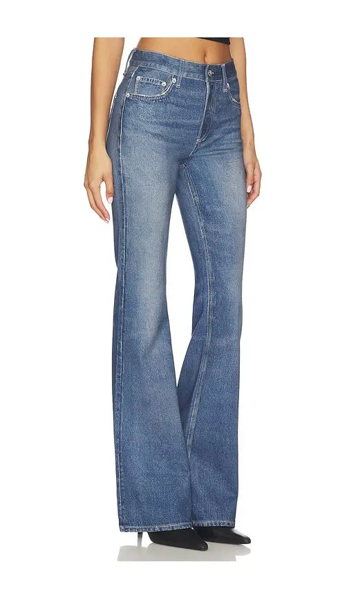 Rag & Bone Rb Miramar Ponte Dahlia Mid Rise Flare Jeans - Cosmo