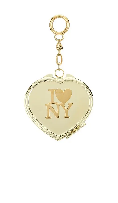 PETIT MOMENTS I Love Ny Pill Case Keychain In Metallic - Gold