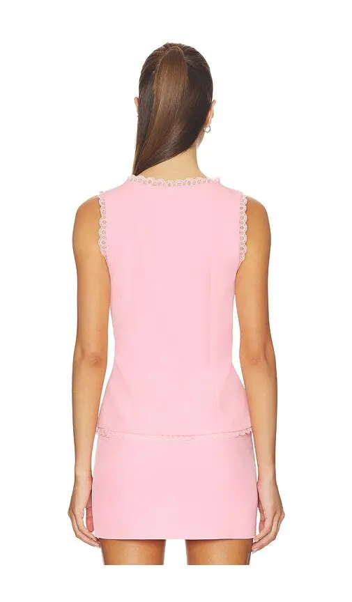 MORE TO COME Monica Sleeveless Top With Lace Trim