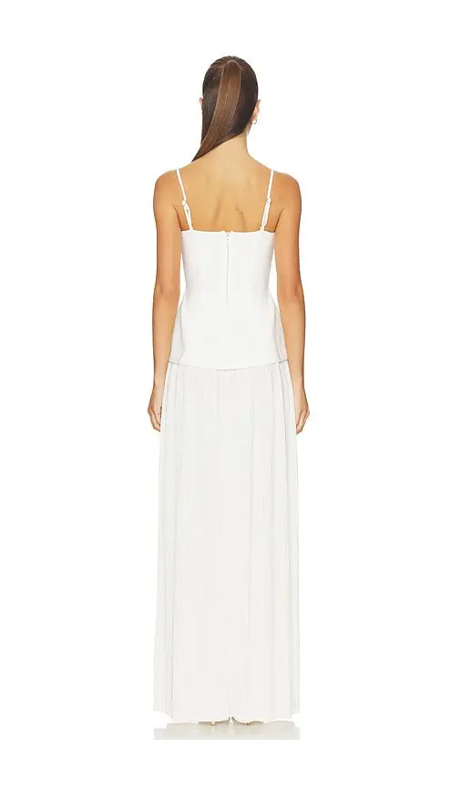 NOOKIE Darling Maxi Dress Corset Bodice And Pleated Skirt - Ivory