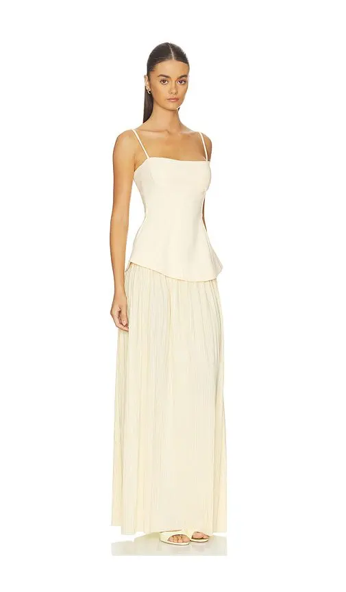 NOOKIE Darling Maxi Dress With Corset Bodice And Pleated Skirt