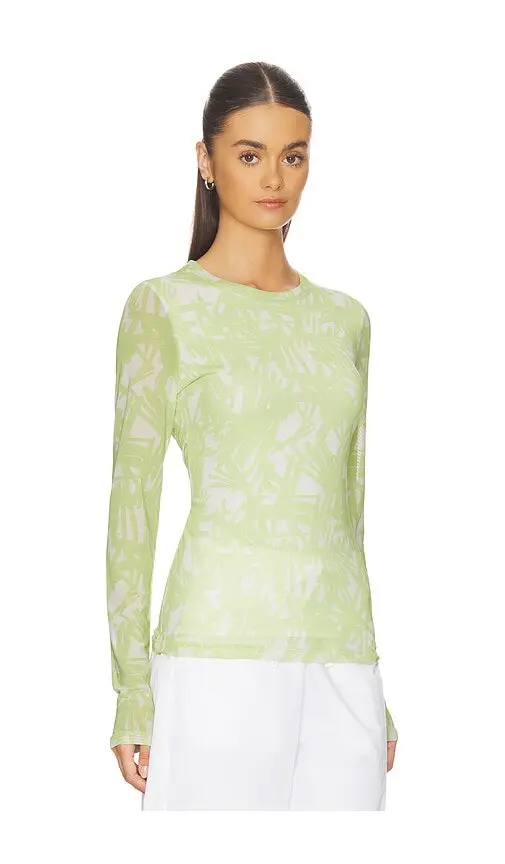 Rag & Bone Yana Printed Mesh Long Sleeve Tee