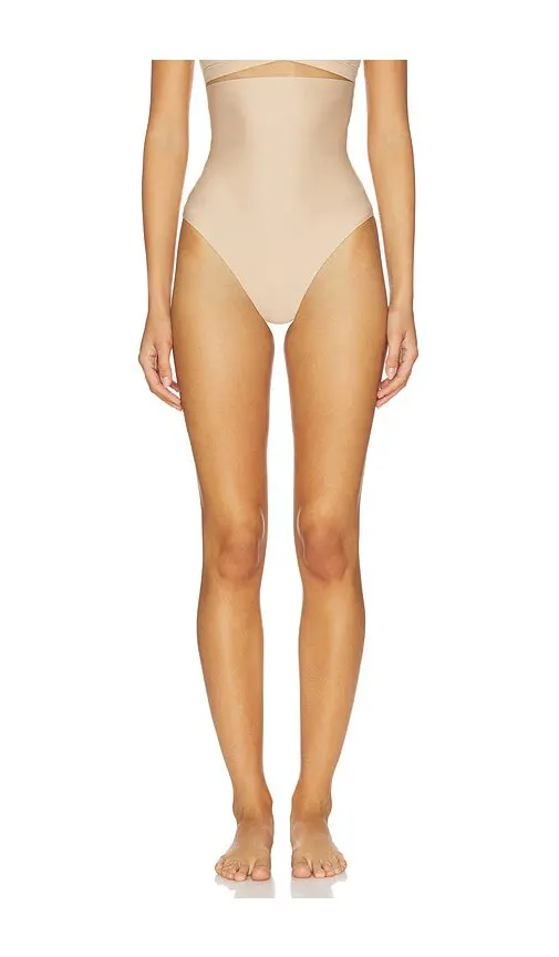 SKIMS Body High Waisted Thong In Tan - Clay