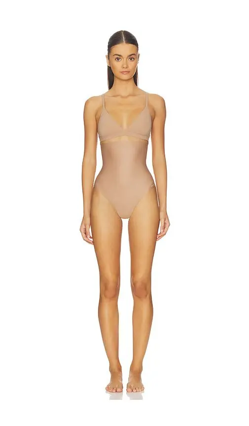 SKIMS Body High Waisted Thong In Taupe - Sienna