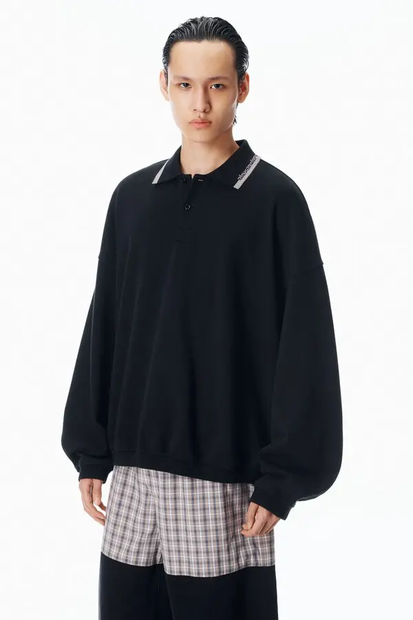 Alexander Wang Long-sleeve Polo Shirt - Black