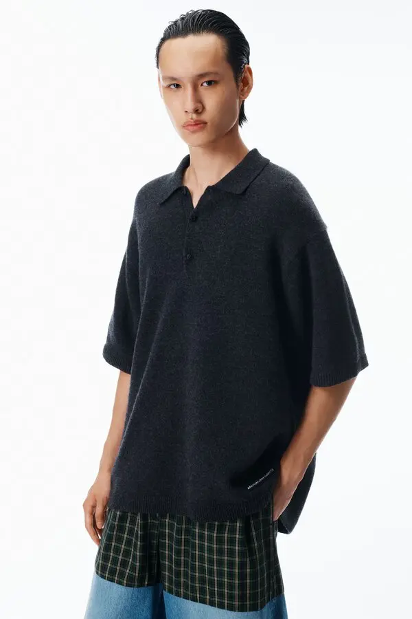 Alexander Wang Wool Polo Shirt - Charcoal