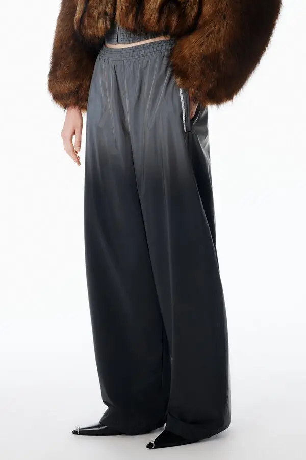 Alexander Wang Reflective Track Pant Mid-rise - Silver/black
