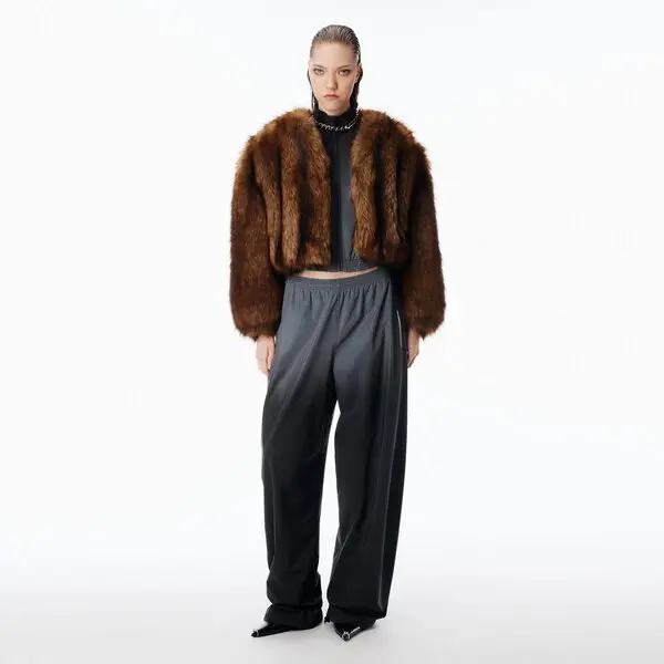 Alexander Wang Reflective Track Pant Mid-rise - Silver/black