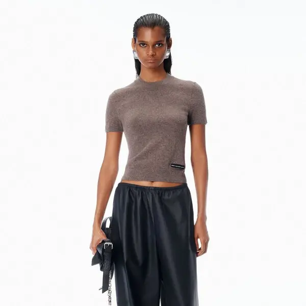 Alexander Wang Short-sleeve Wool Tee - Brown