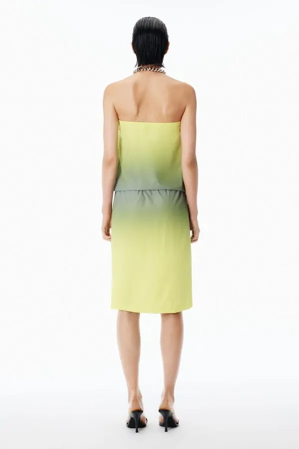 Alexander Wang Reflective Strapless Bubble Top - Silver/yellow