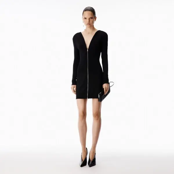 Alexander Wang Continuous Zipper Mini Dress - Black