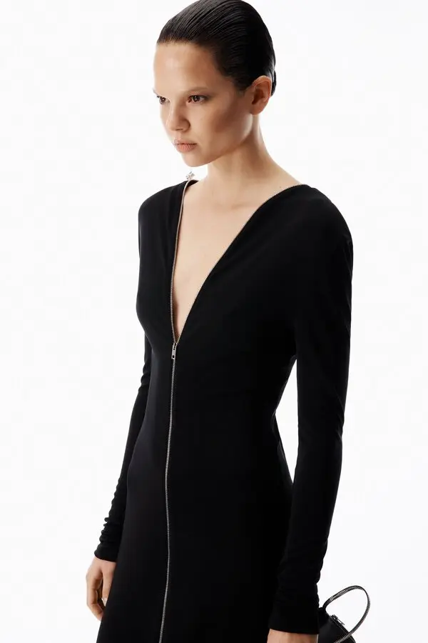 Alexander Wang Continuous Zipper Mini Dress - Black