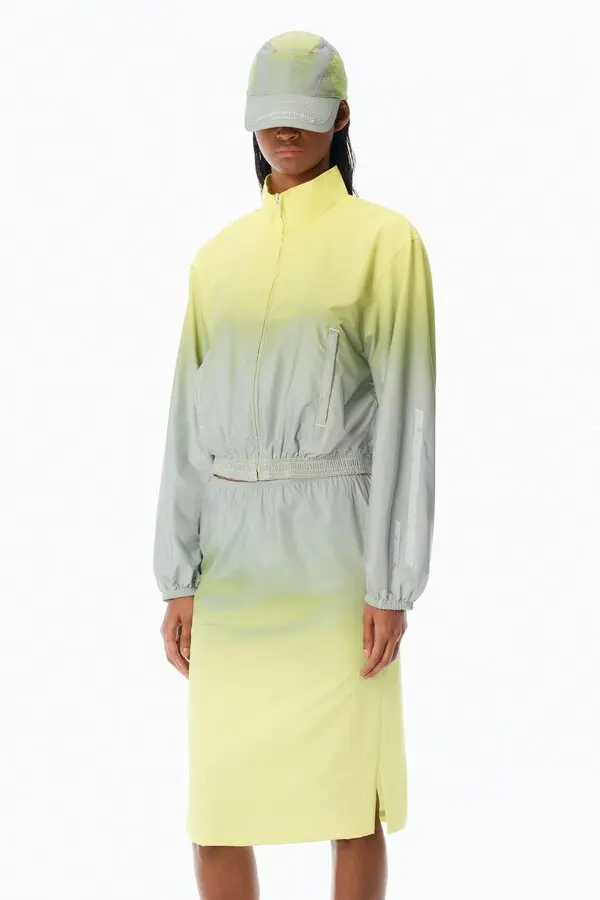 Alexander Wang Reflective Shrunken Track Jacket - Silver/yellow