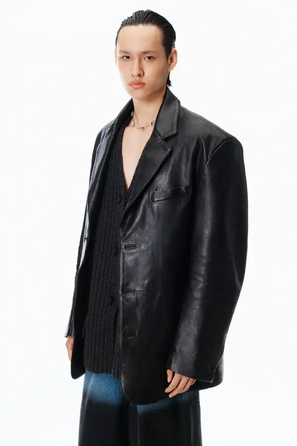 Alexander Wang Boxy Leather Blazer