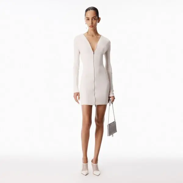 Alexander Wang Continuous Zipper Mini Dress - Ivory