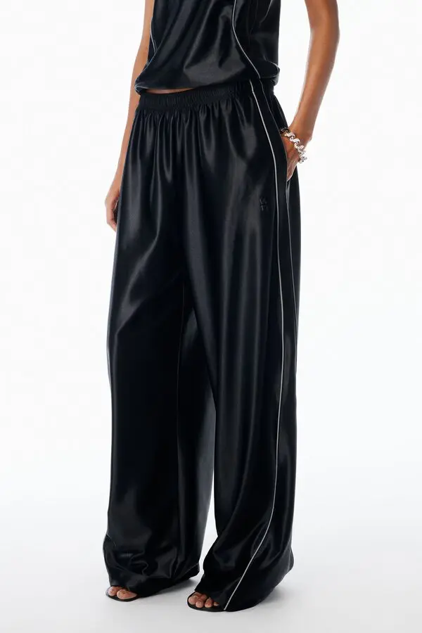 Alexander Wang Mid-rise Satin Faille Jersey Track Pants