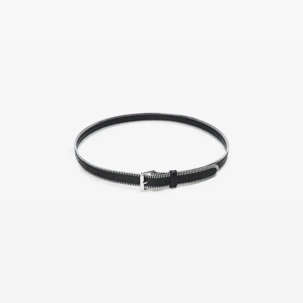 Alexander Wang Thin Zipper Belt - Black/silver