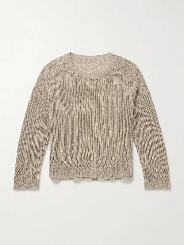 STOFFA Linen Sweater - Brown