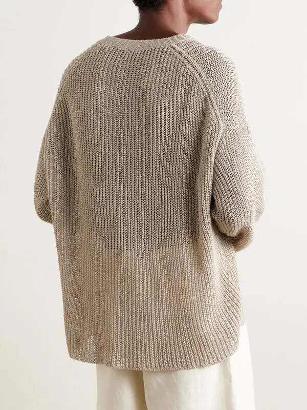 STOFFA Linen Sweater - Brown