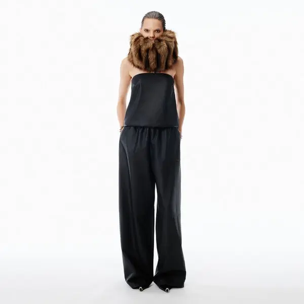 Alexander Wang Leather Track Pants - Black