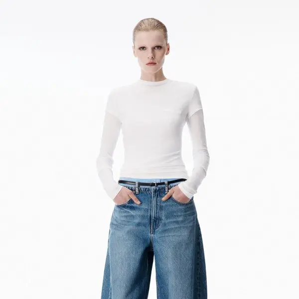 Alexander Wang Layered Long Sleeve Tee - White