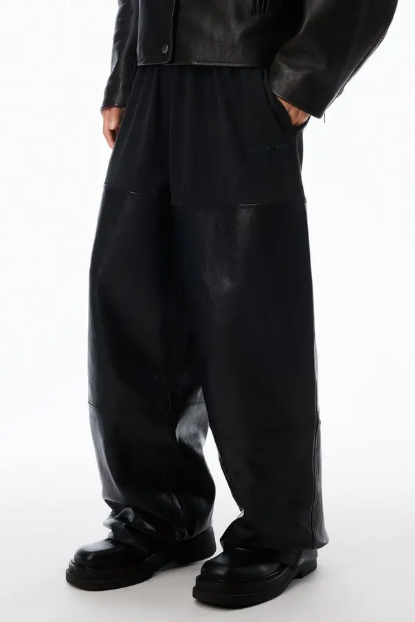 Alexander Wang Panel Sweatpant In Leather Relaxed