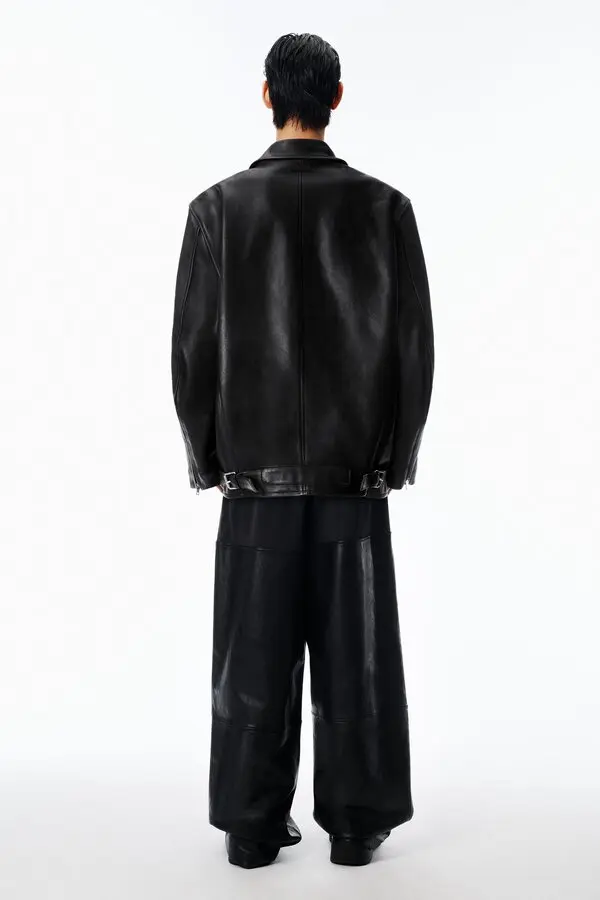 Alexander Wang Panel Sweatpant In Leather Relaxed
