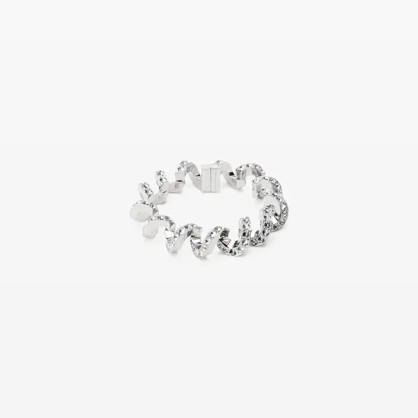 Alexander Wang Crystal Inlay Cord Bracelet - Silver