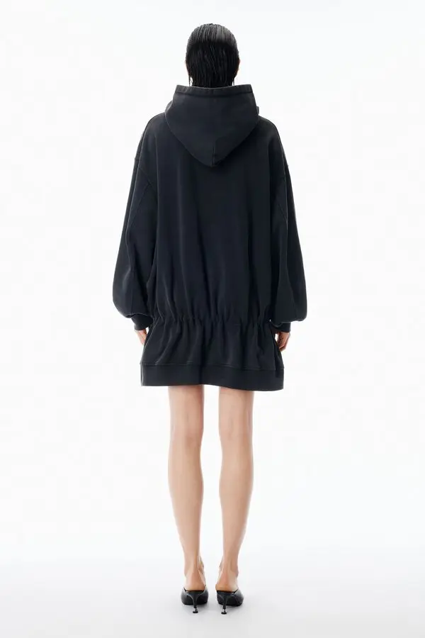 Alexander Wang Dropped Waist Hoodie Dress - Washed Black