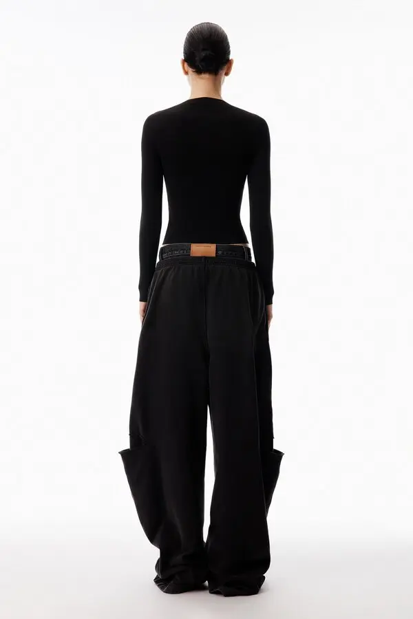 Alexander Wang Knit Logo Long Sleeve Tee - Black