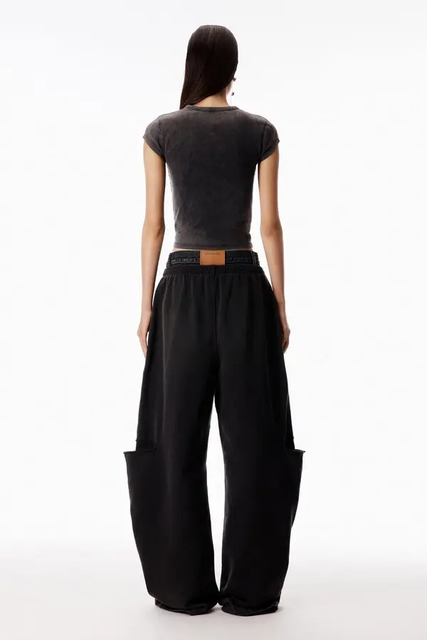 Alexander Wang Lipstick Graphic Baby Tee - Washed Black