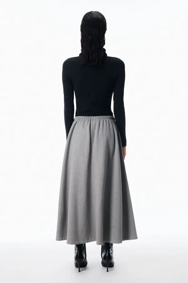 Alexander Wang Low-rise Midi Circle Skirt - Dark Heather Grey