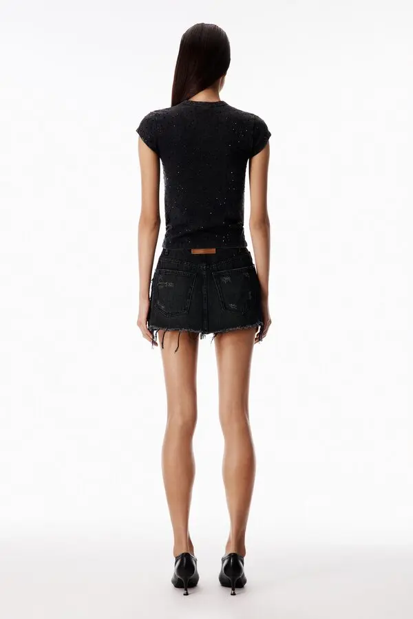 Alexander Wang Crystal Hotfix Baby Tee
